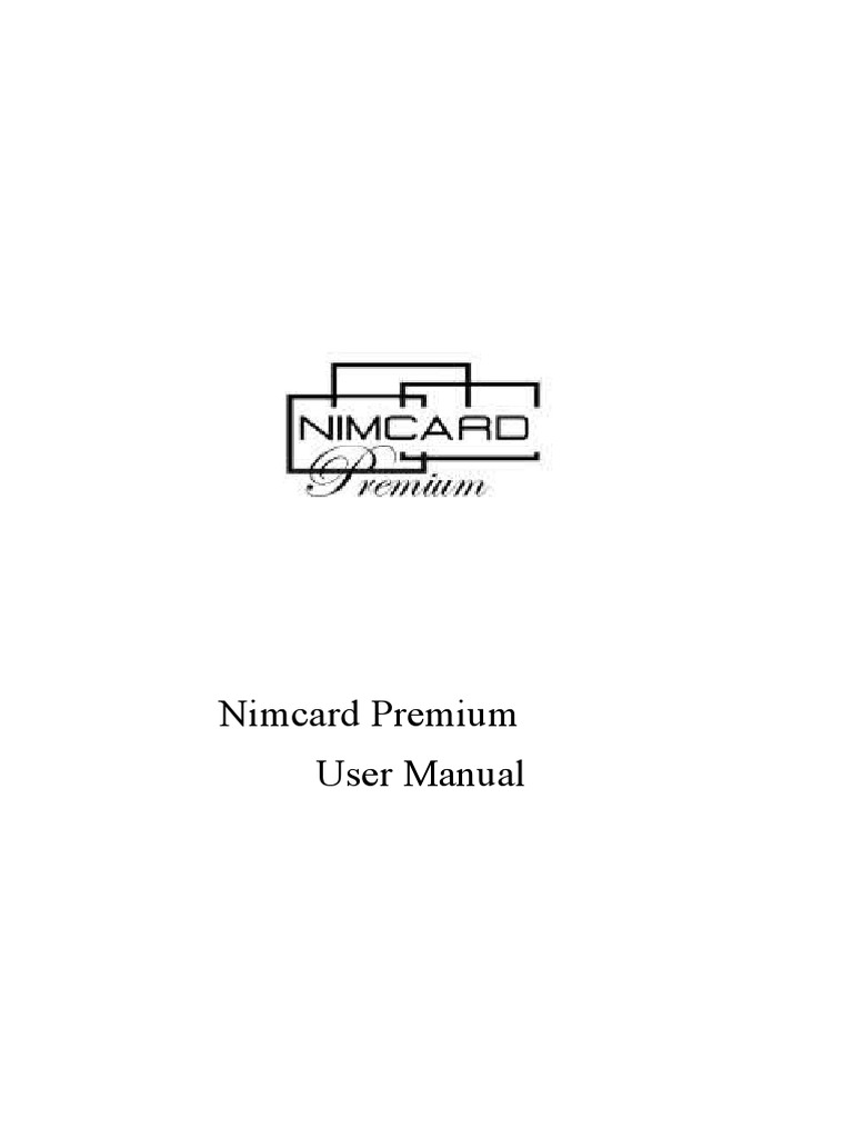 Nim Card Premium User Guide | PDF | Image Scanner | Personal Digital ...
