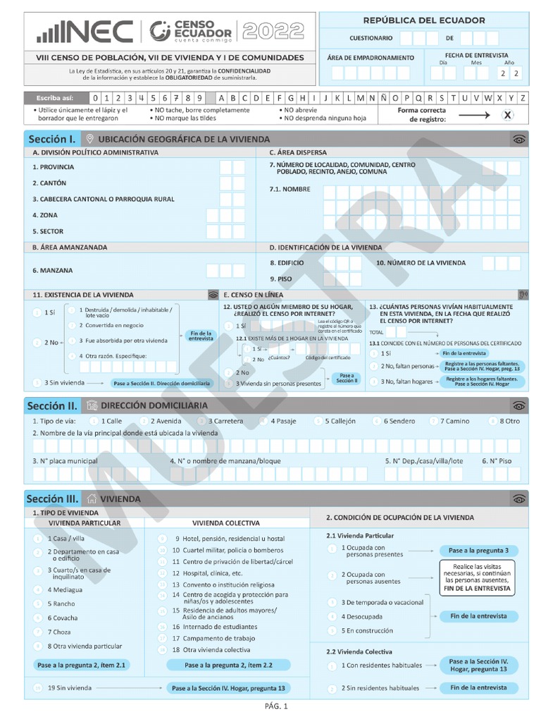 Cuestionario Censal | PDF