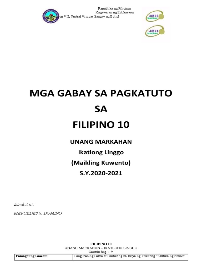 Fil10 - Q1 LAS Wk3 | PDF