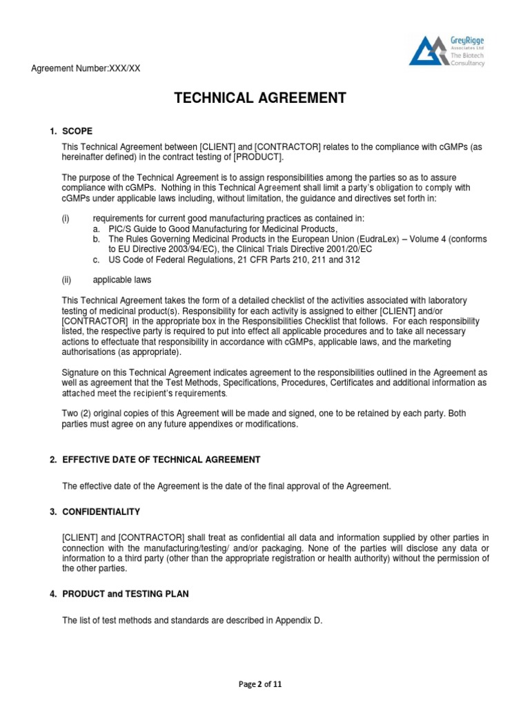 Technical Agreement Template | PDF | Specification (Technical Standard ...