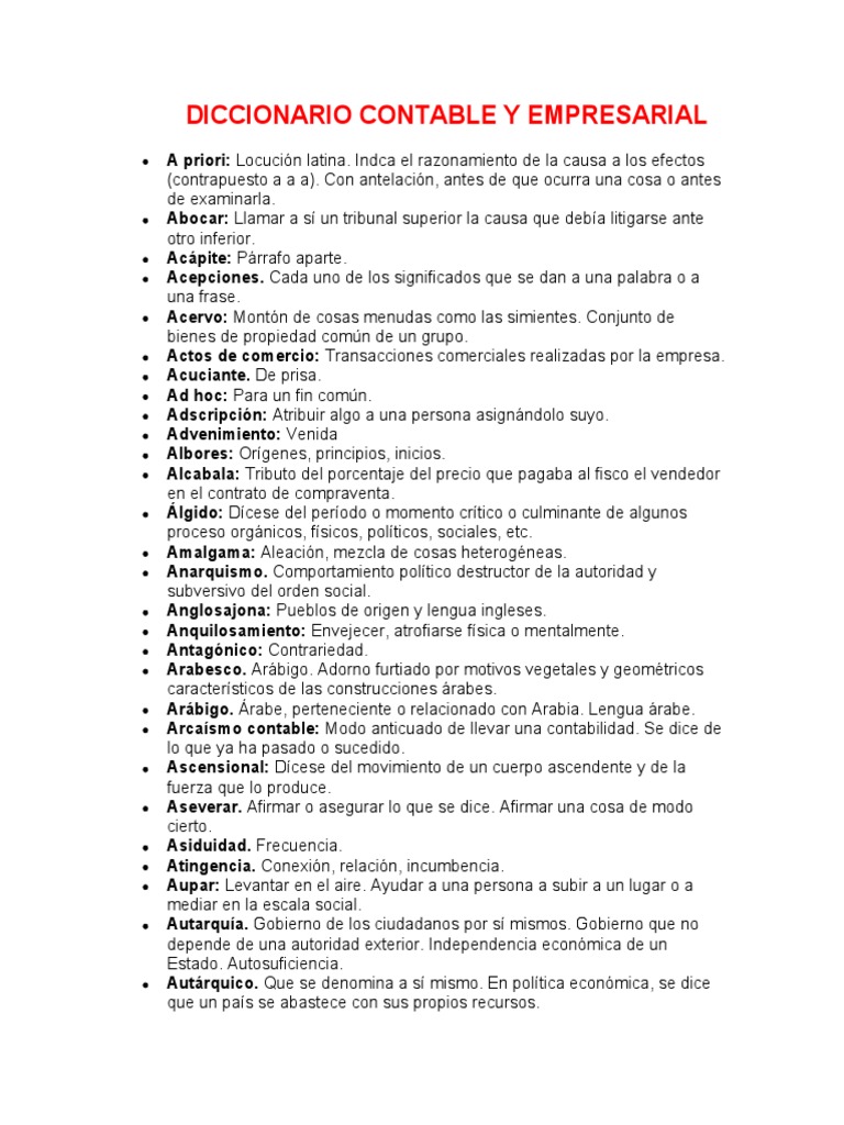 01 - Diccionario Contable y Empresarial | PDF | Contabilidad | Bienes (Ley)