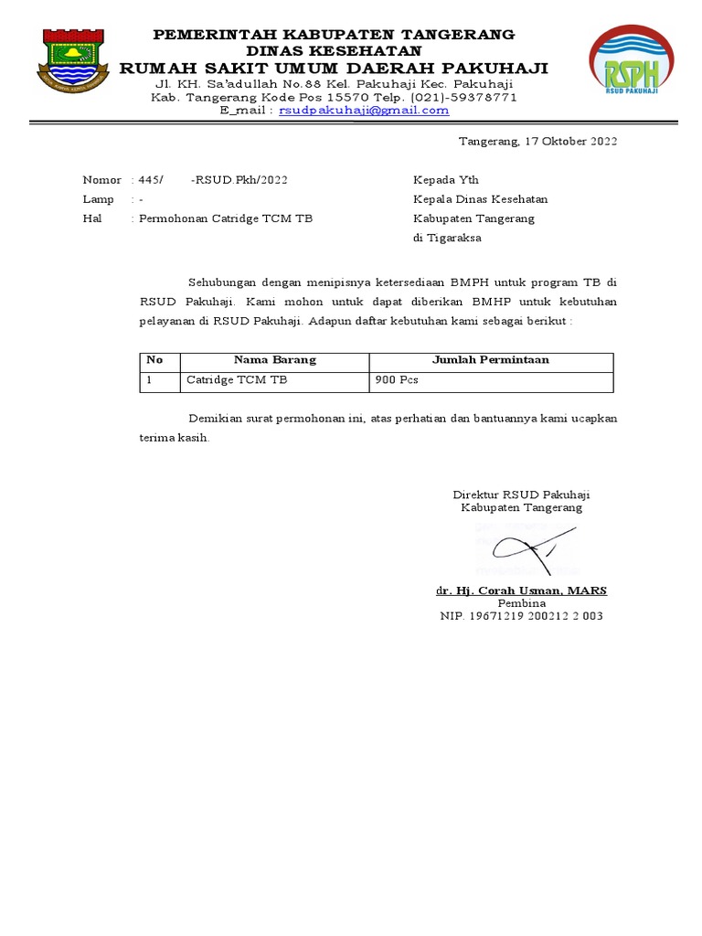 Permohonan Catridge TCM DG Kop Baru | PDF