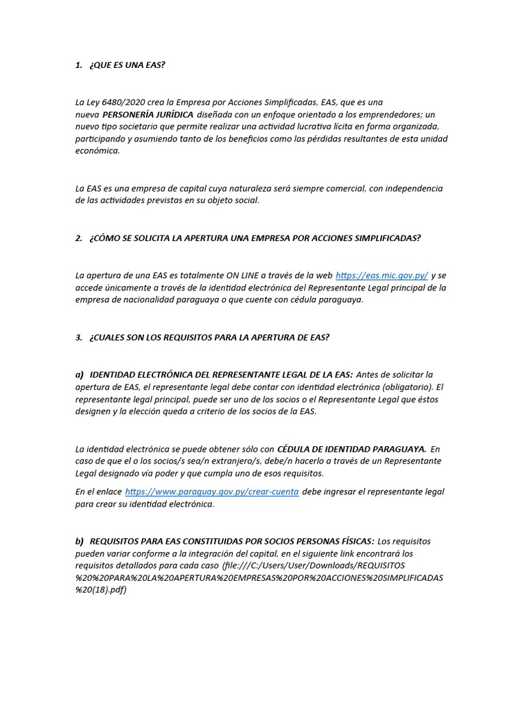 Dudas Eas | PDF | Sociedad de responsabilidad limitada | Compartir (Finanzas)