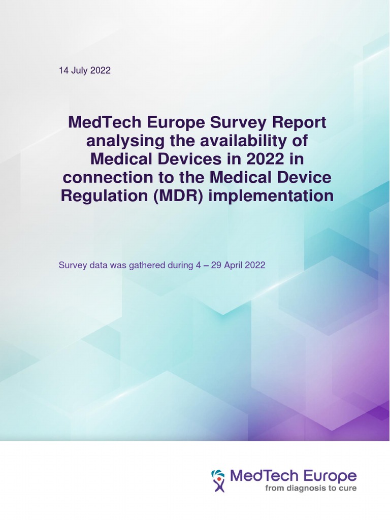 Medtech Europe Survey Report Analysing The Availability of Medical ...
