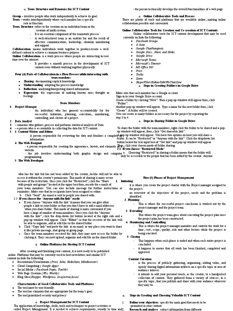 ICT Team Structure and Collaboration Dynamics | PDF | Educational ...