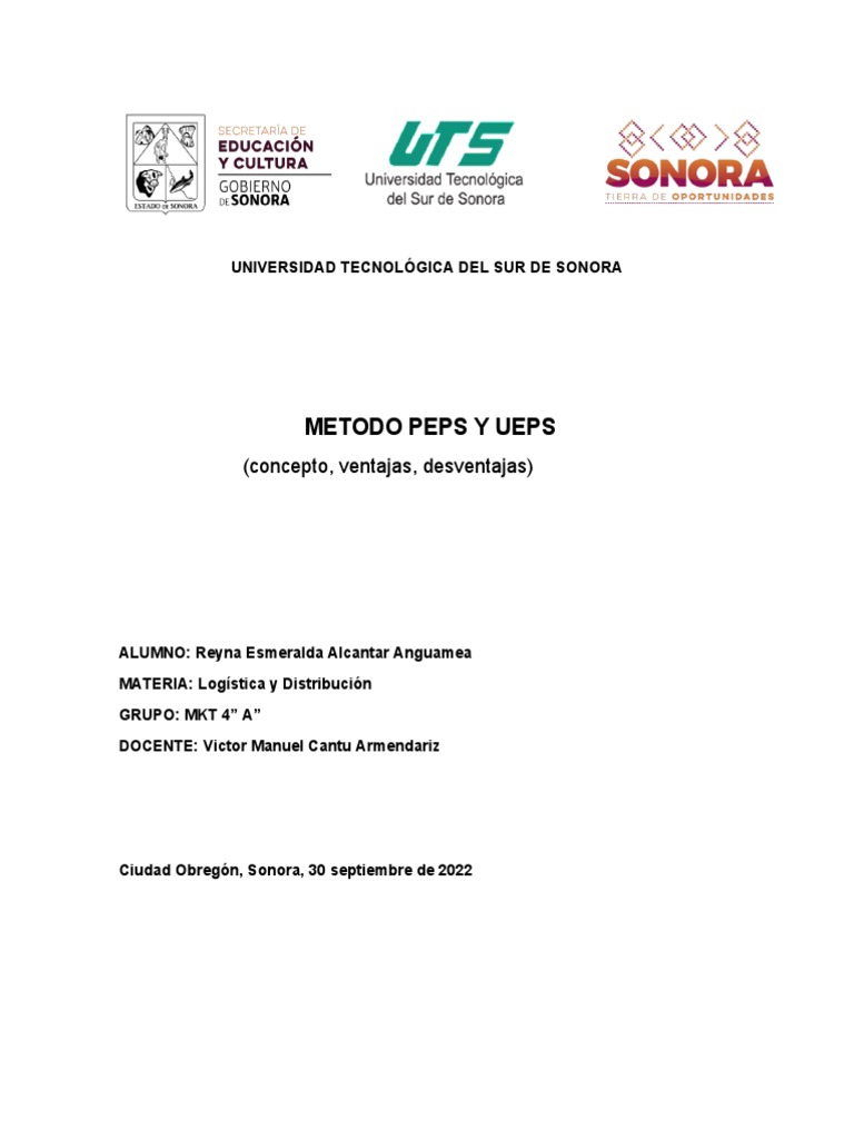Metodo Ueps y Peps | PDF | Precios | Inventario