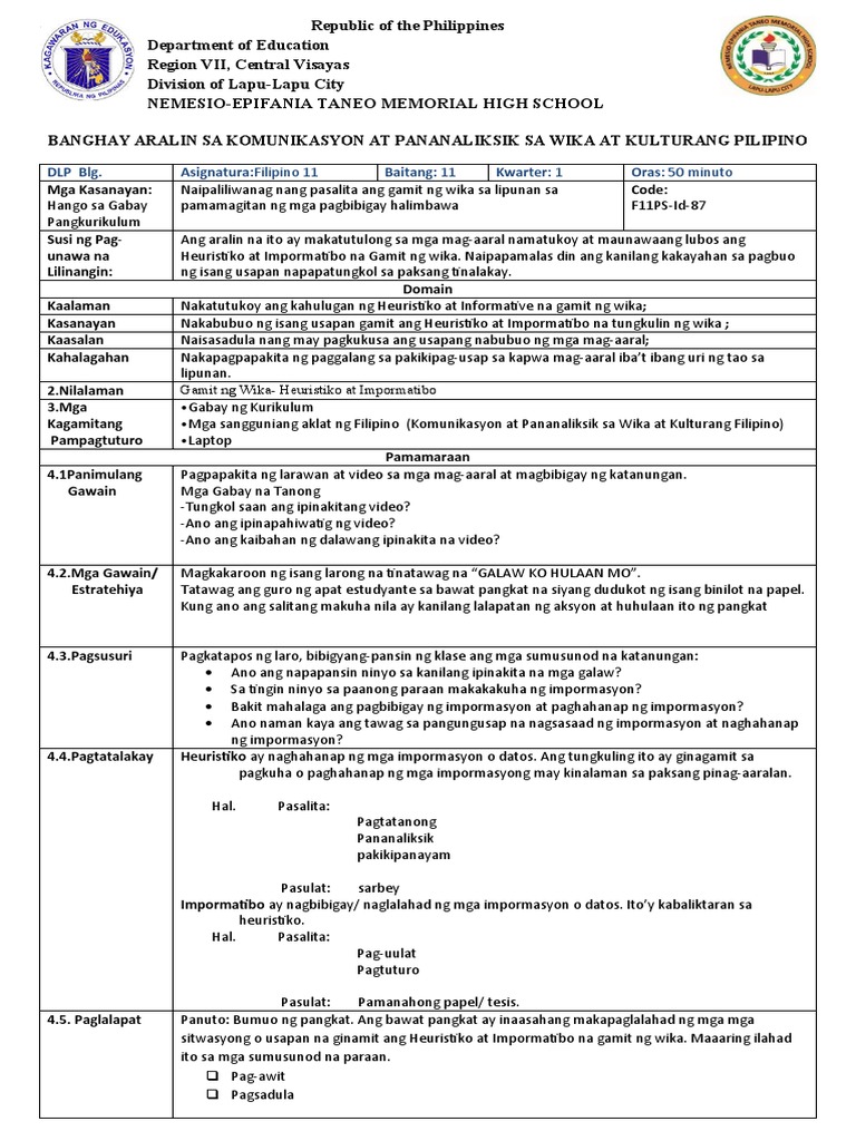 DLP Sa Gamit NG Wika | PDF