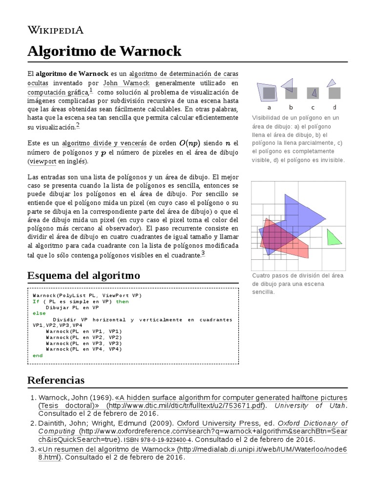 Algoritmo de Warnock | PDF | Gráficos | Gráficos de computadora
