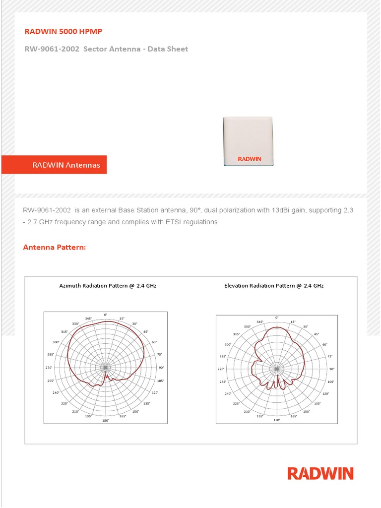 Radwin 5000 Ant RW-9061-2002 | PDF | Antenna (Radio) | Electrical ...