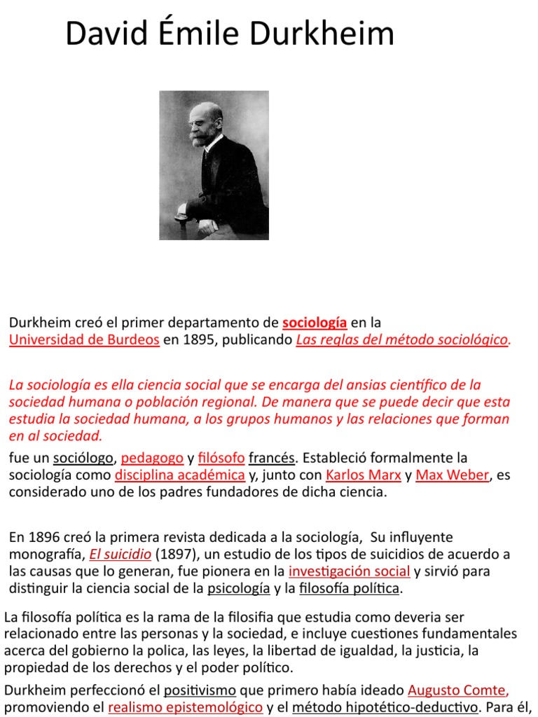 Émile Durkheim | PDF | Emile Durkheim | Sociología