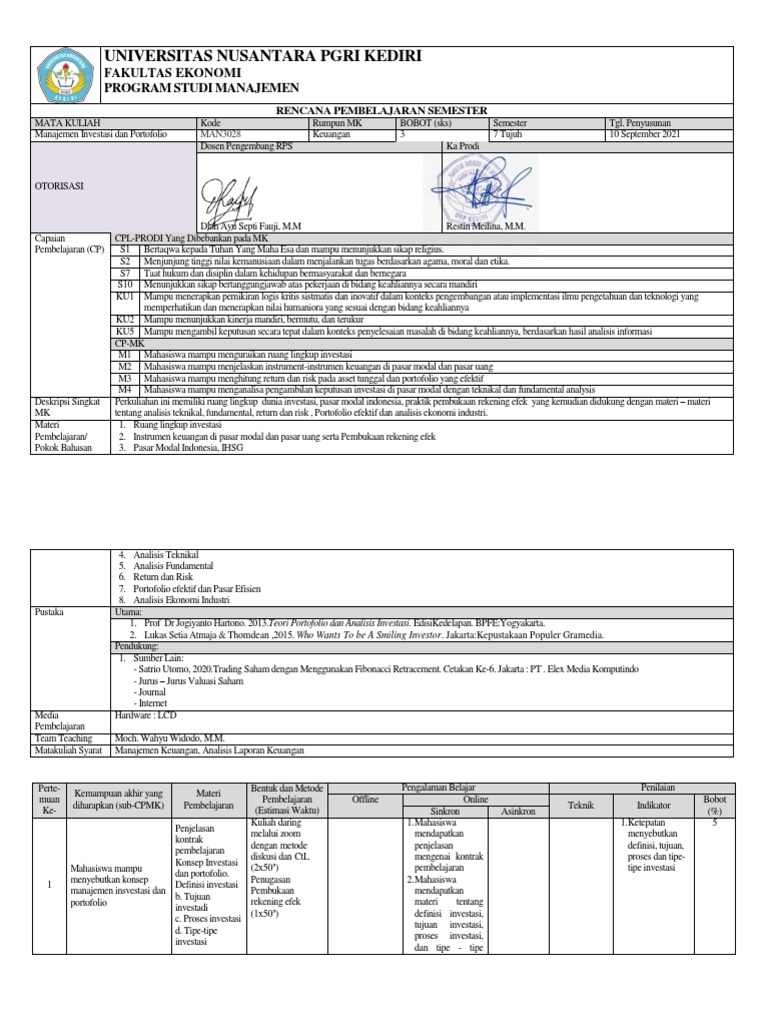 RPS Man - Investasi | PDF