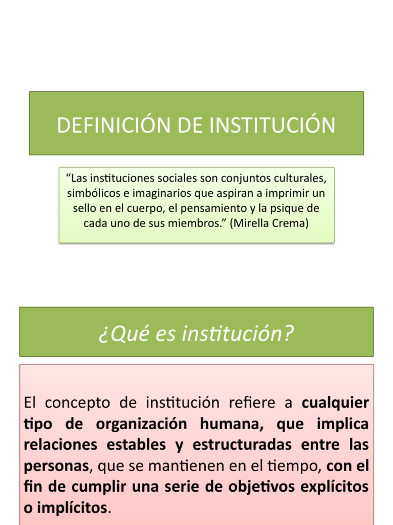 Definicion de Institucion | PDF | Institución | Familia