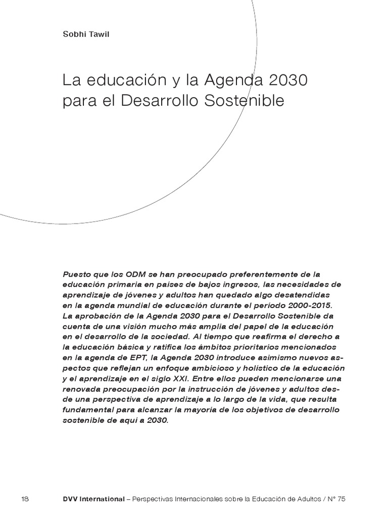 La Educación y La Agenda 2030 | PDF | Educación primaria | Desarrollo sostenible