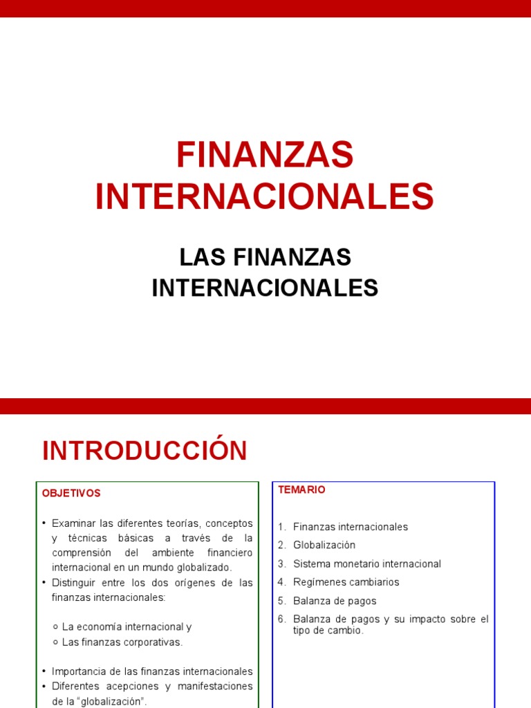 Comprendiendo las finanzas internacionales en un mundo globalizado ...