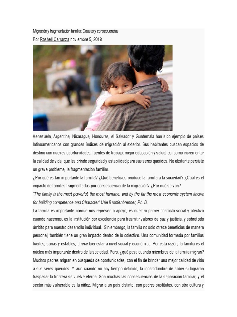 Migración y Fragmentación Familiar en América Latina | PDF | Familia ...