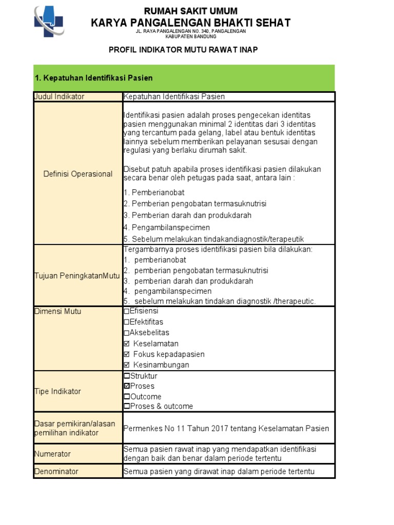 Profil Indikator Mutu Unit Kpbs | PDF