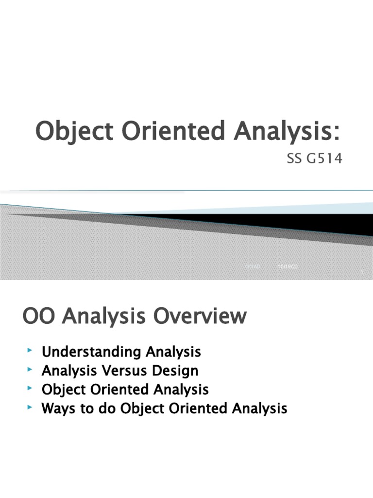 Lecture Oo Analysis I Pdf Automated Teller Machine Class Computer Programming 0498