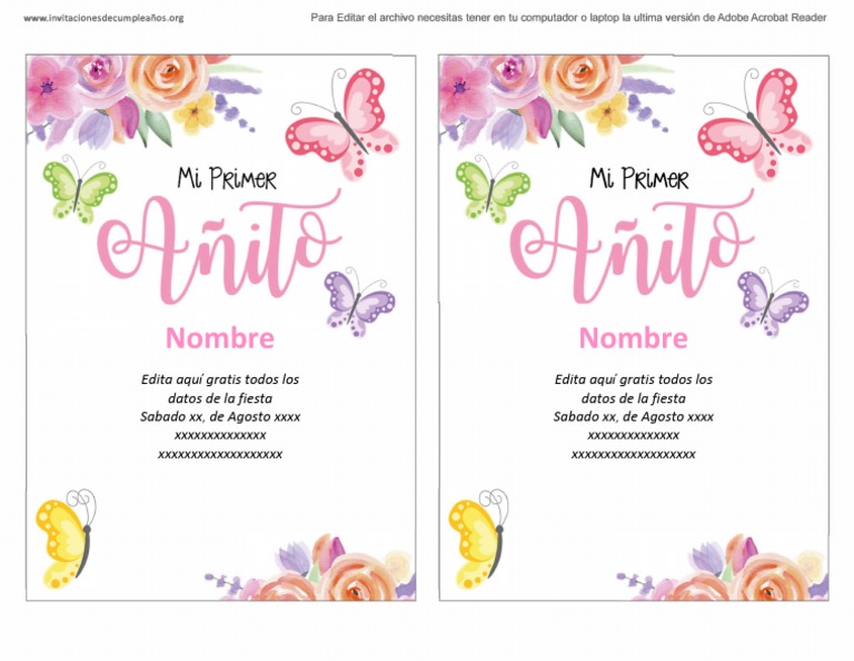 Invitaciones para Primer Anito 3 | PDF