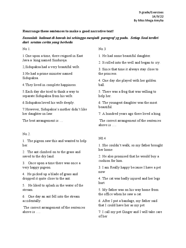 JUMBLED TEST Kelas 9 | PDF