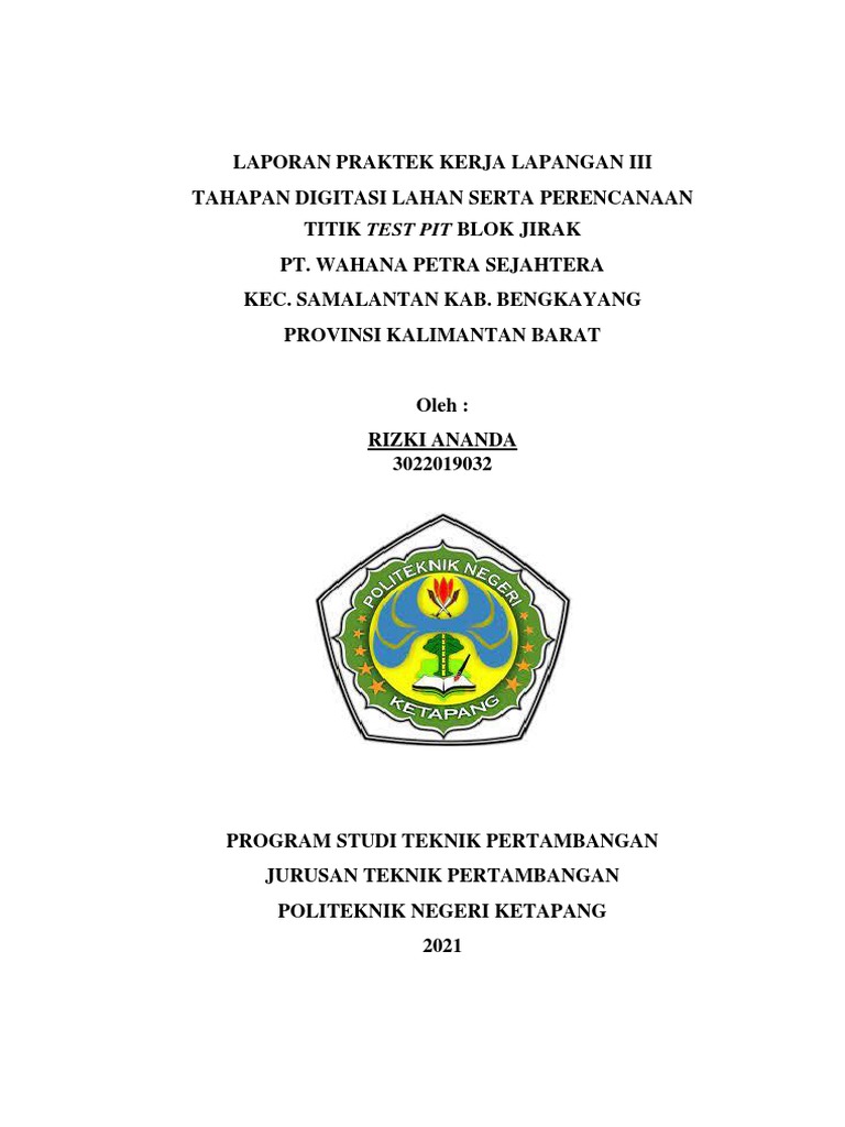 Laporan Praktek Kerja Lapangan Iii Rizki Ananda Pdf