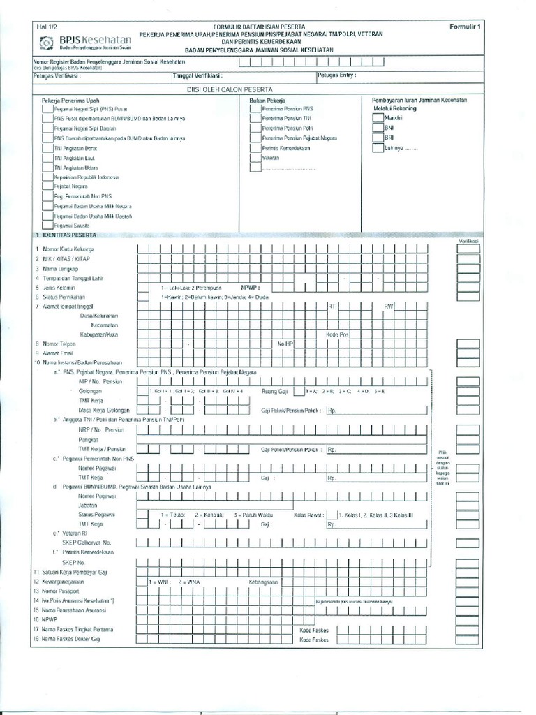 Form Bpjs Kesehatan | PDF