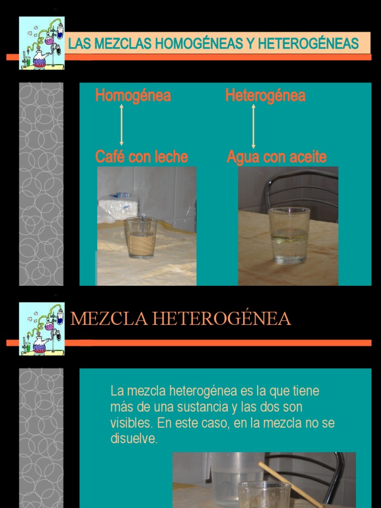 Mezclas Homogéneas y Heterogéneas | PDF | Cocina, comidas y vino