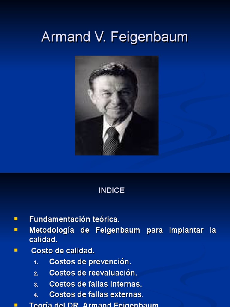 Aportaciones de Armand Feigenbaum a la Calidad | PDF | Calidad ...