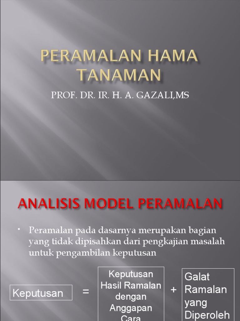Peramalan Hama Tanaman III | PDF