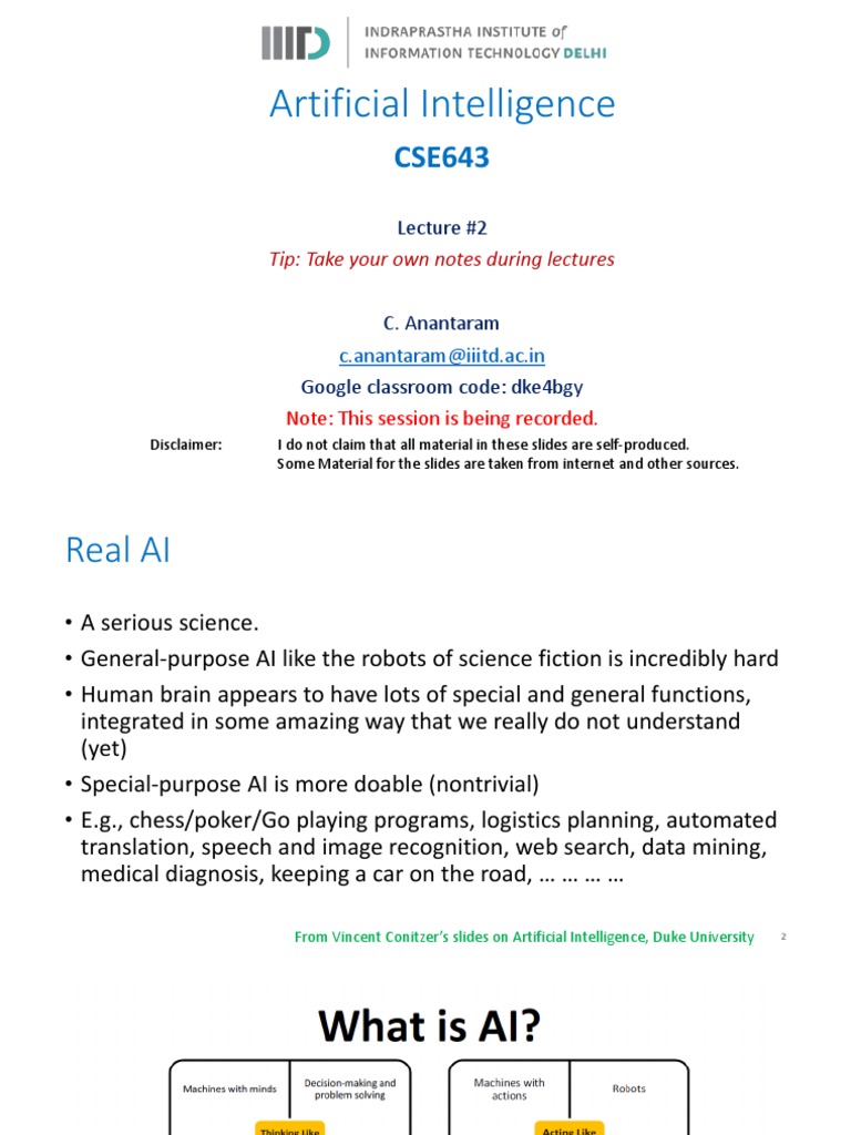 Lect 2 | PDF | Artificial Intelligence | Intelligence (AI) & Semantics