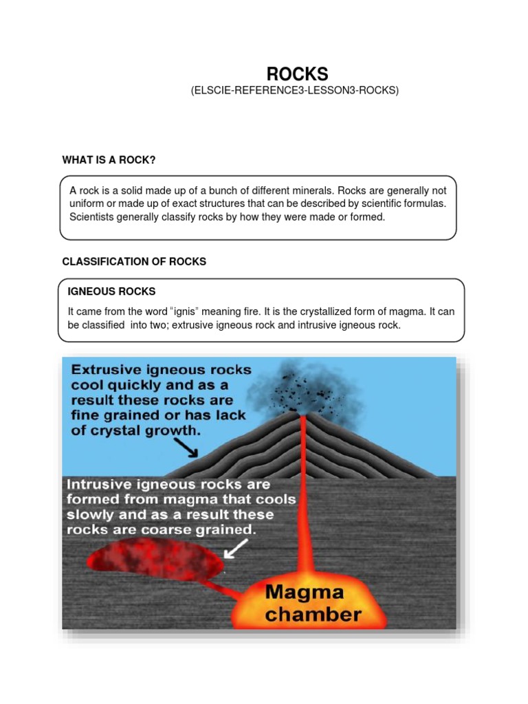 Elscie Reference3 Lesson3 Rocks | PDF