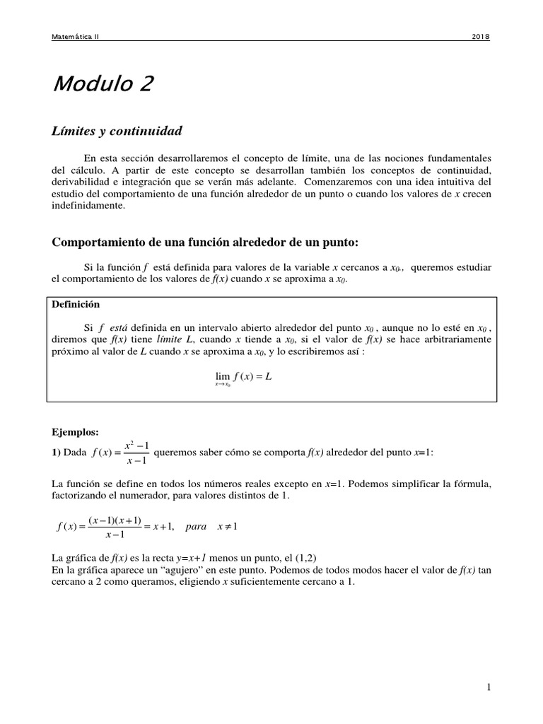 Modulo 2 | PDF | Límite (Matemáticas) | Función continua