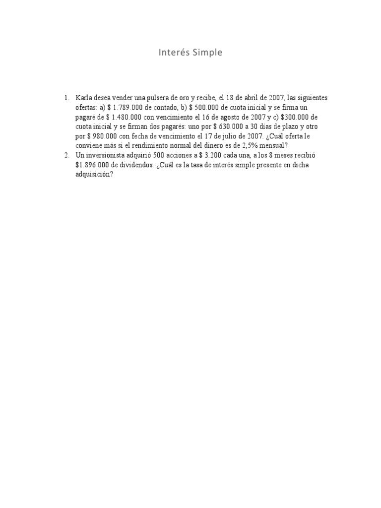 Clase 2 Interes Simple | PDF