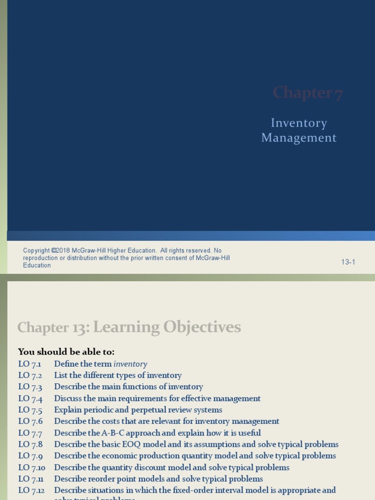 Chapter 7 Inventory Management | PDF | Inventory | Supply Chain Management