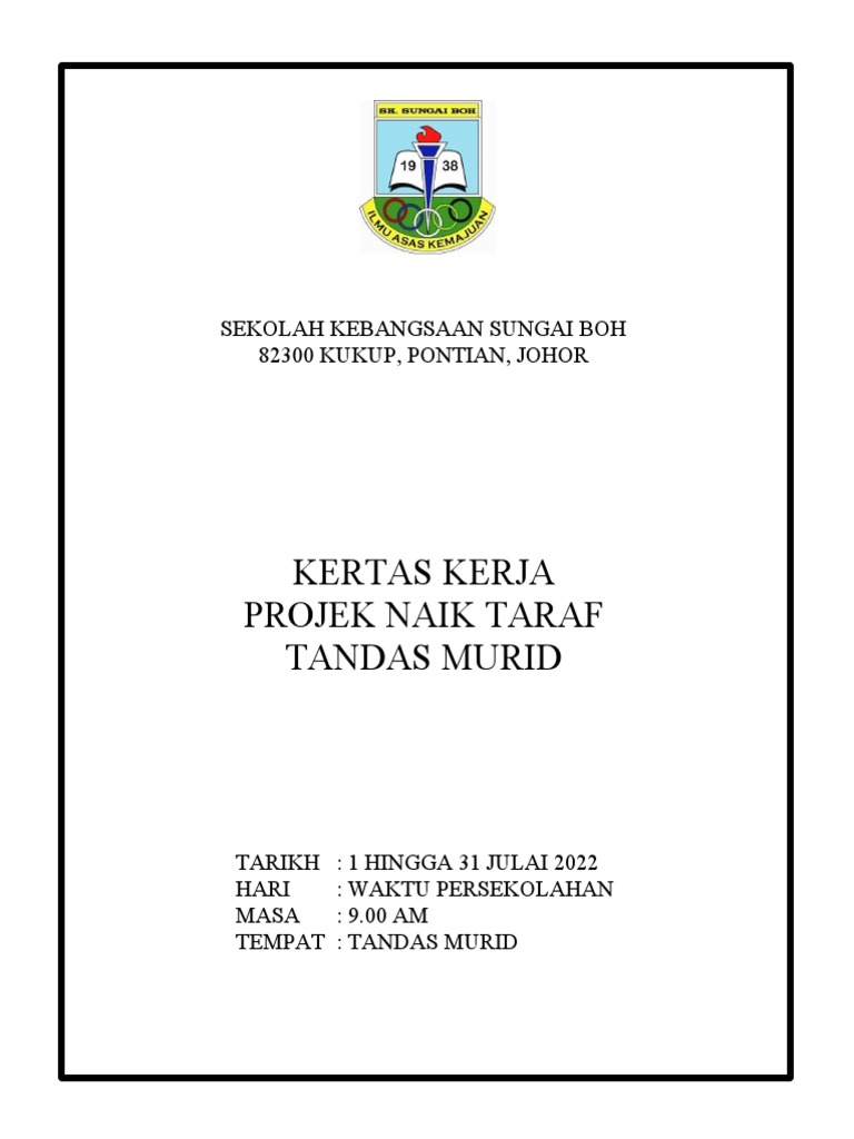 Naik Taraf Tandas 5 Bintang SK Sungai Boh | PDF
