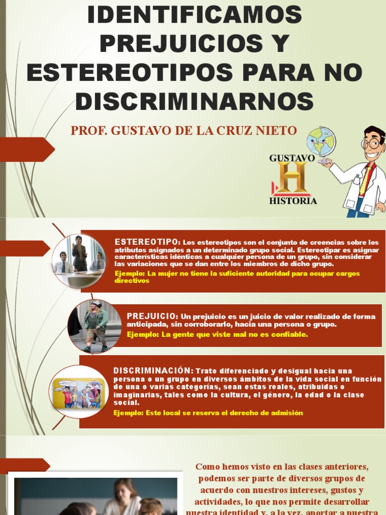 Identificamos Prejuicios y Estereotipos para No Discriminarnos | PDF ...