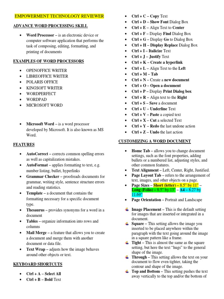 Empowerment Technology Reviewer | PDF | Page Layout | Microsoft Power Point