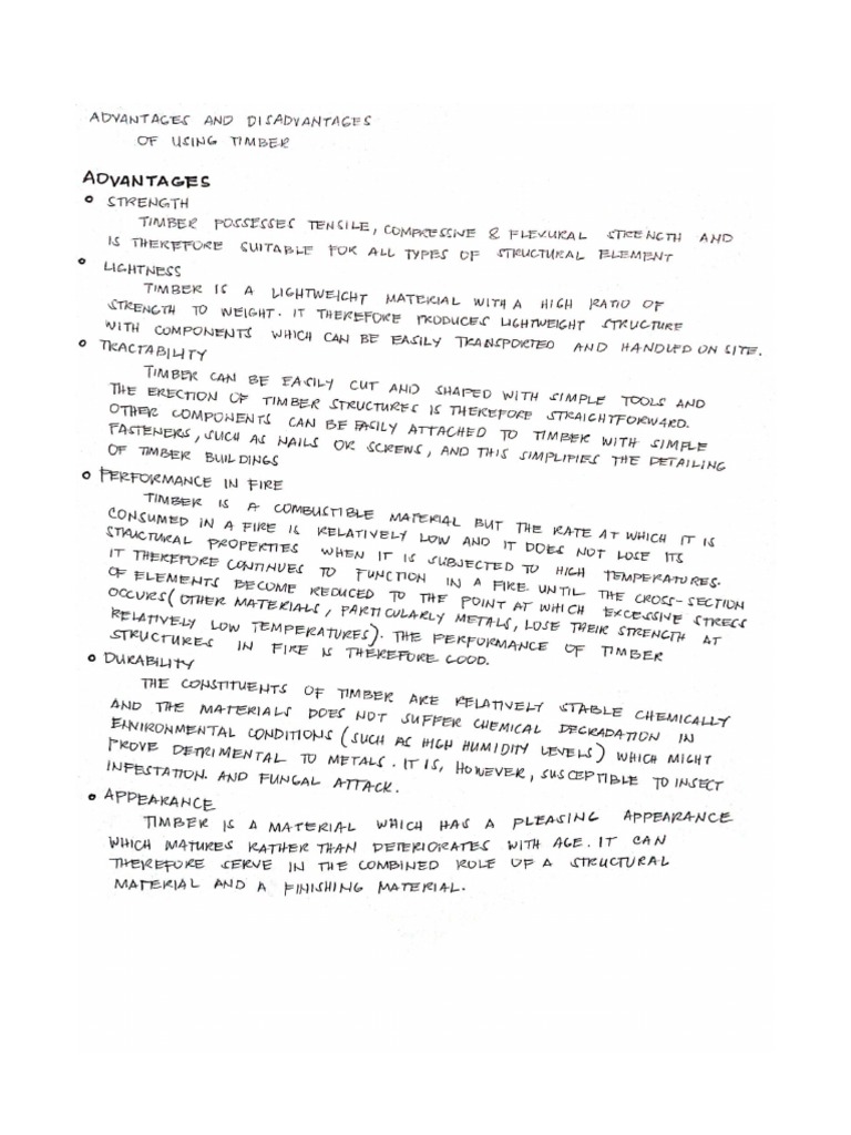 Advantages and Disadvantages of Using Timber | PDF