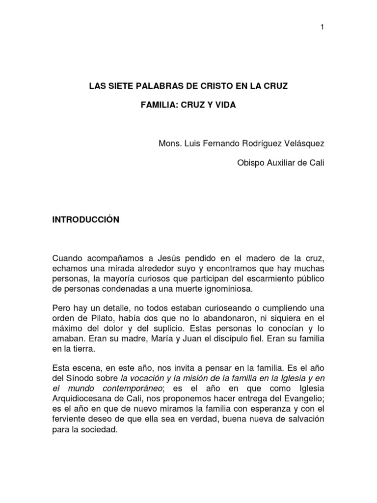 La Siete Palabras de Cristo en La Cruz Cali 2 | PDF | Jesús | Amor