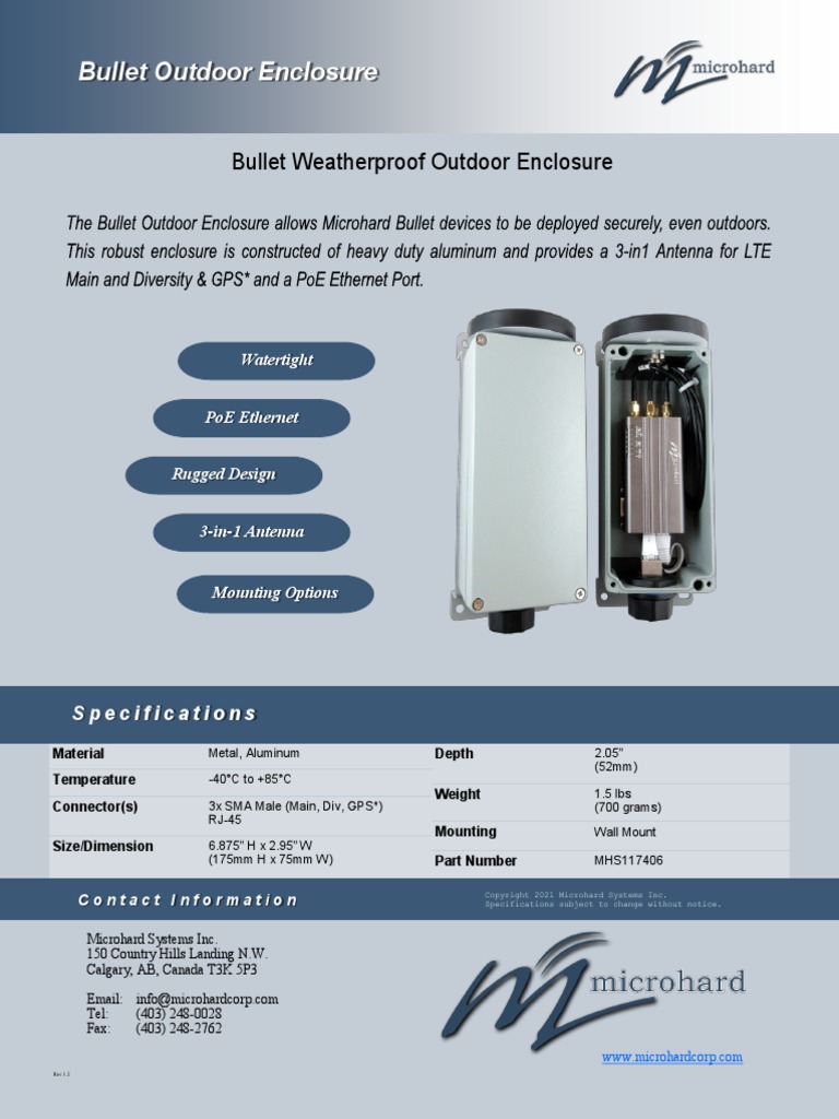 Bullet Outdoor Enclosure - Rev.1.2 | PDF