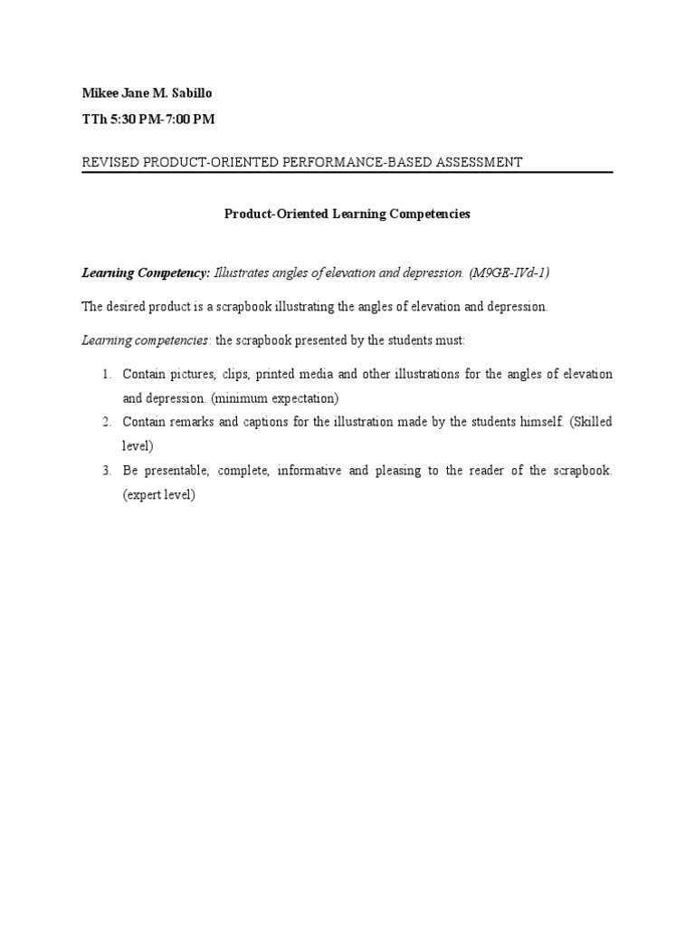 Product-Oriented Competencies, Task Design, Analytic and Holistic Rubrics | PDF | Rubric ...