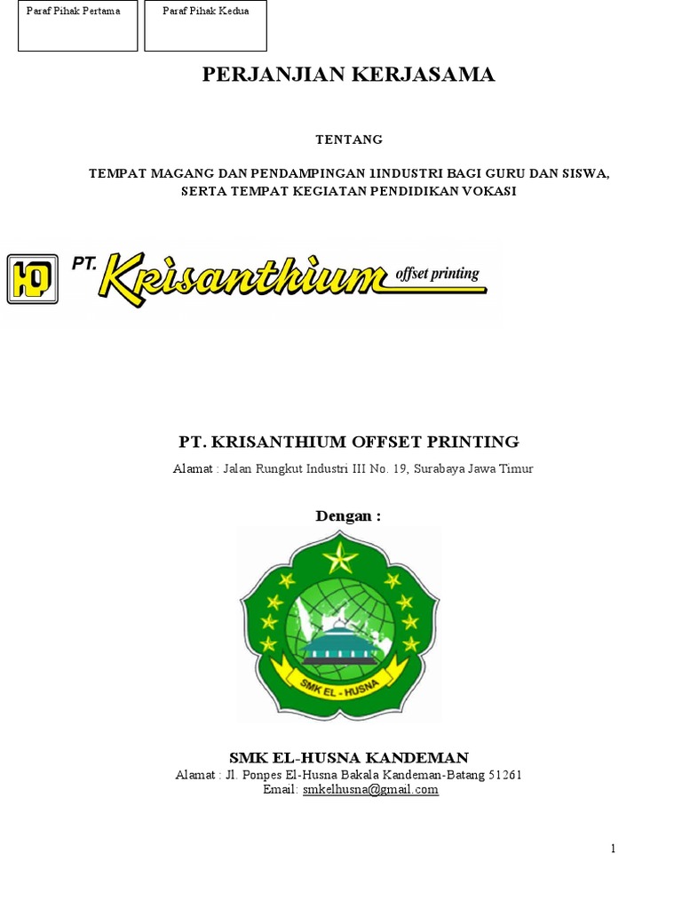 Mou PT Krisanthium Printing Maspion 2021 | PDF