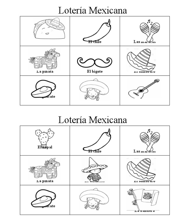 Lotería Mexicana para Colorear | PDF | Estilo de vida