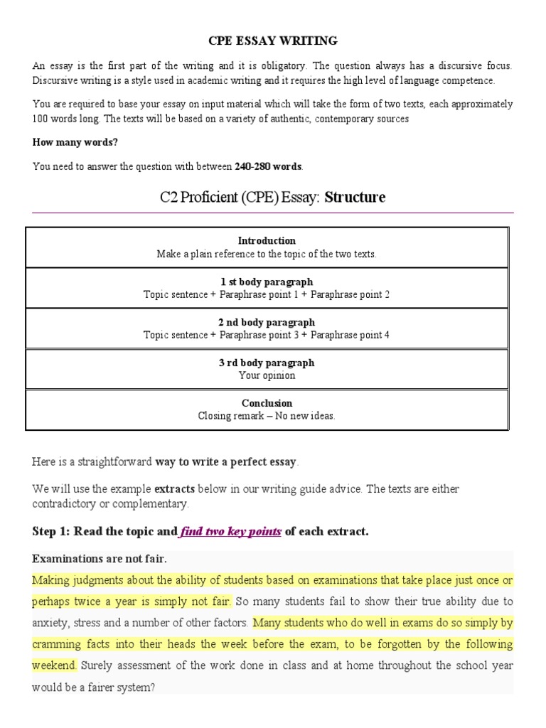 CPE Essay Writing | PDF | Test (Assessment) | Essays