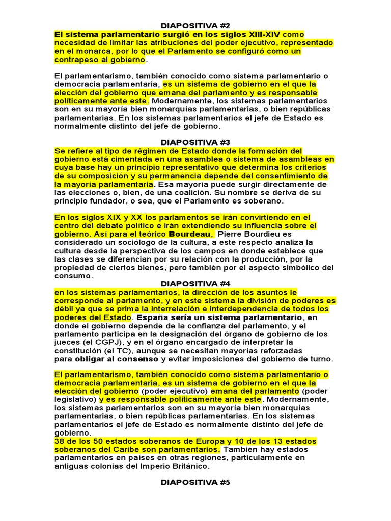 Ventajas y desventajas del parlamentarismo | PDF | Sistema ...