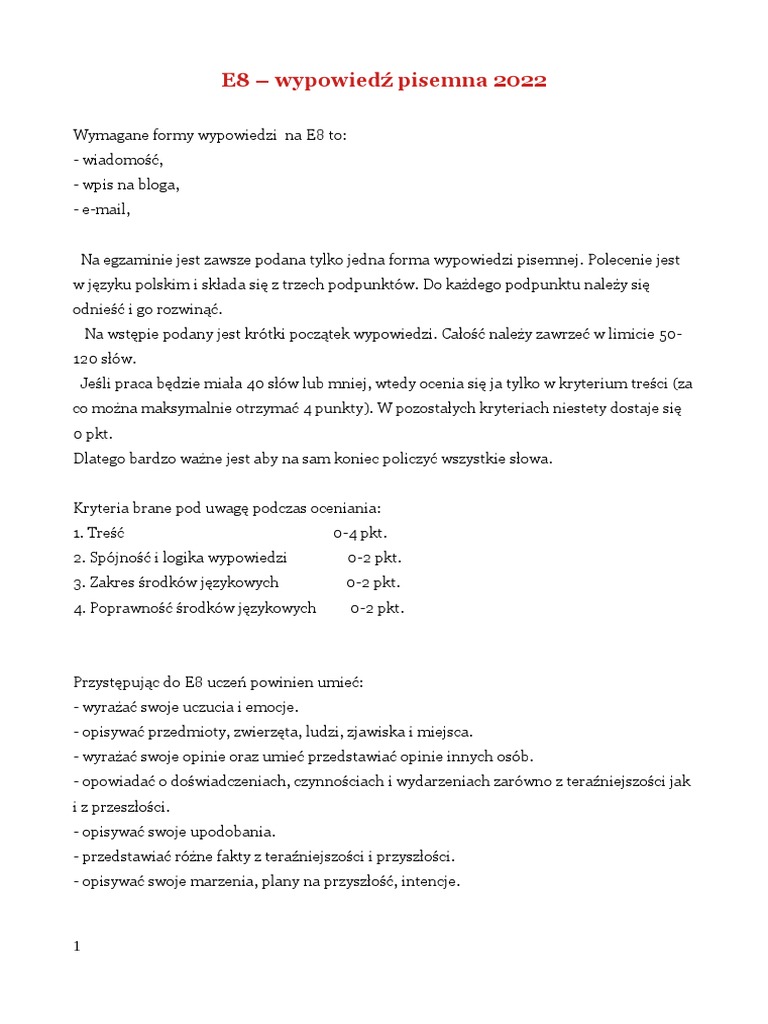 Writing E8 Pdf