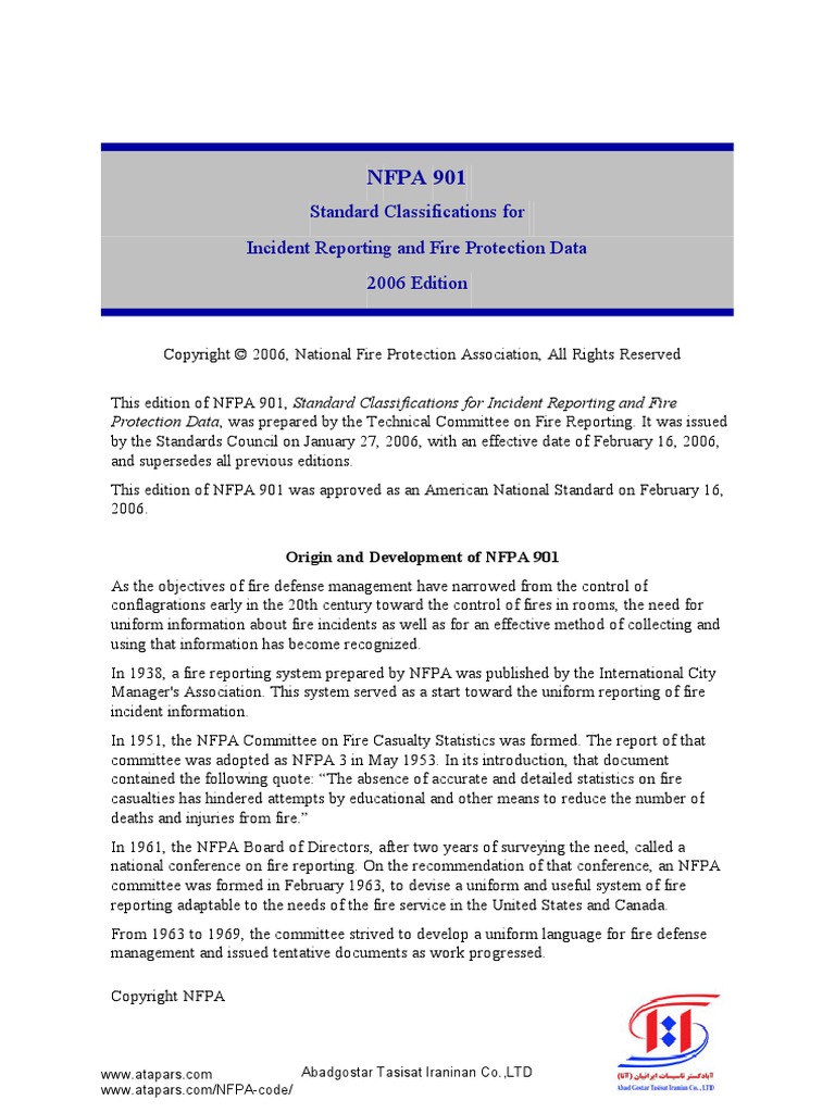 Nfpa 901 2006 | PDF | Fires | Combustion