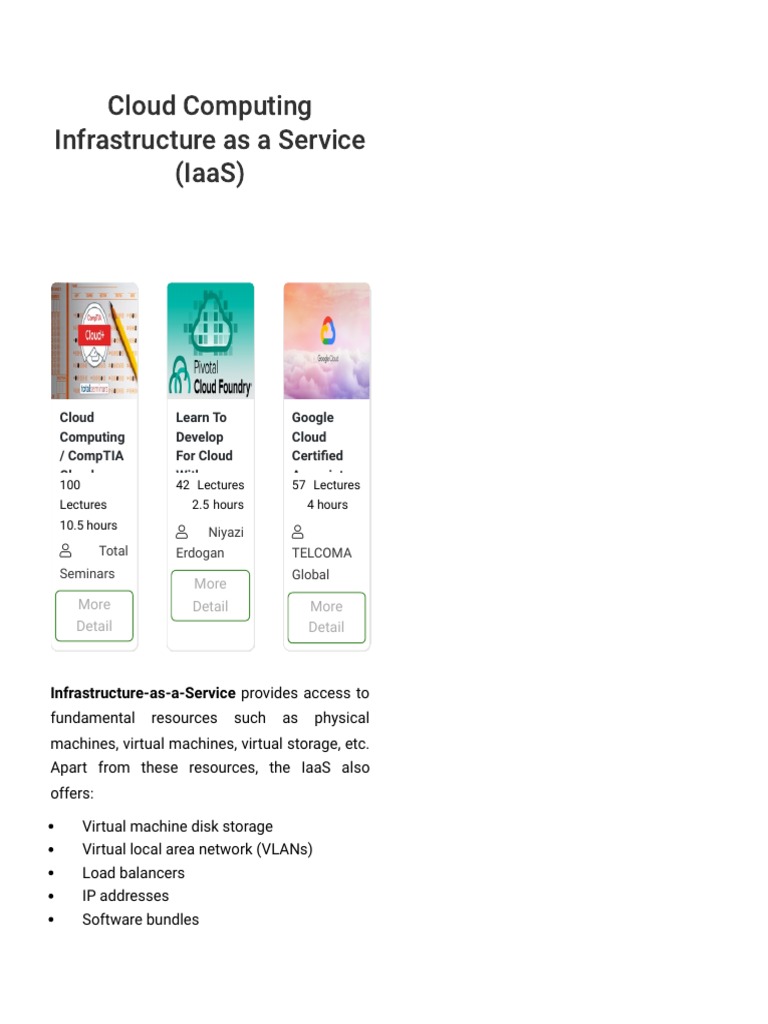 Cloud Computing Infrastructure As A Service (IaaS) | PDF | Cloud ... Cloud Computing Infrastructure As A Service (IaaS) | PDF | Cloud ...