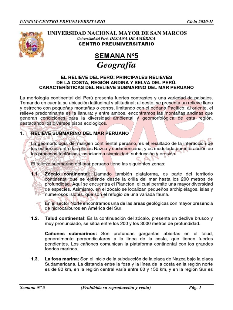 Geog S5 2020 Ii | PDF | Andes | Perú