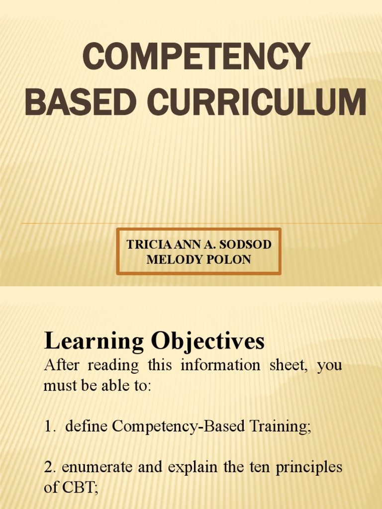 Competency Based Curriculum Report | PDF | Curriculum | Learning