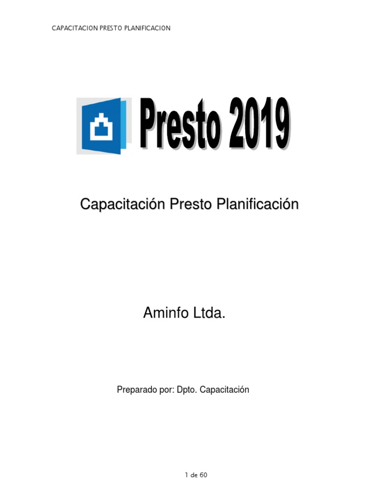 Planificacion Presto 2019 | PDF | Presupuesto | Planificación